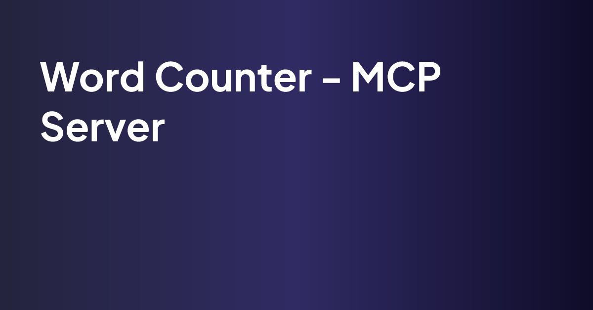 Word Counter - MCP Server